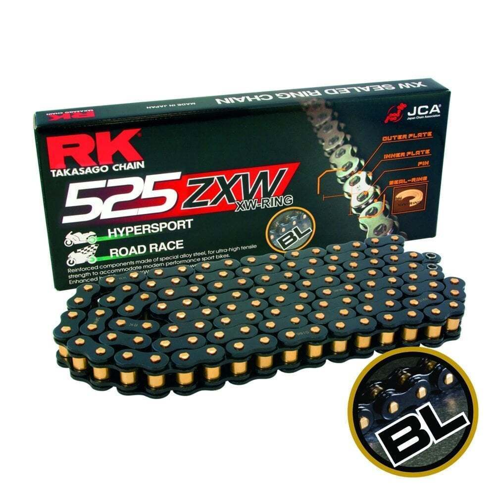 RK Japan XW-Ring GB BL 520 525 ZXW 120L Motorcycle Chain Gold Black Rantai Motosikal | Shopee ...