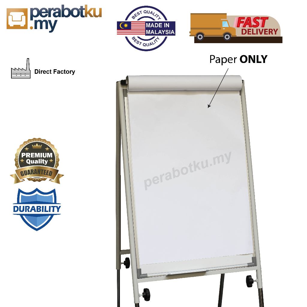 PAPER FOR FLIP CHART 3X4 / 80 GSM / SAIZ PAPER 31x43 / 25 SHEETS ...