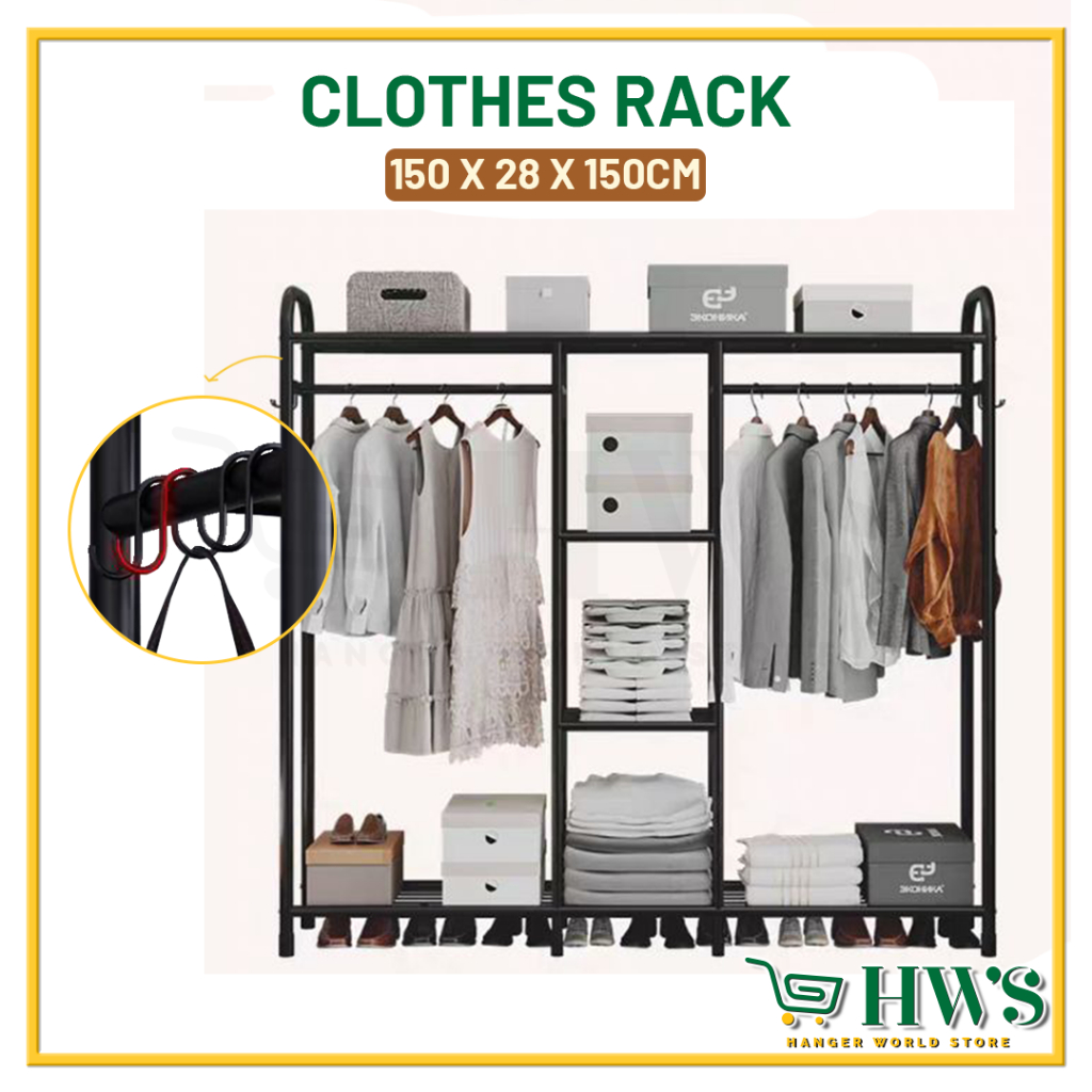 HWS OPEN WAEDROPE RACK/RACK BAJU/ALMARI BAJU/RACK BAJU TERBUKA/DRYING ...