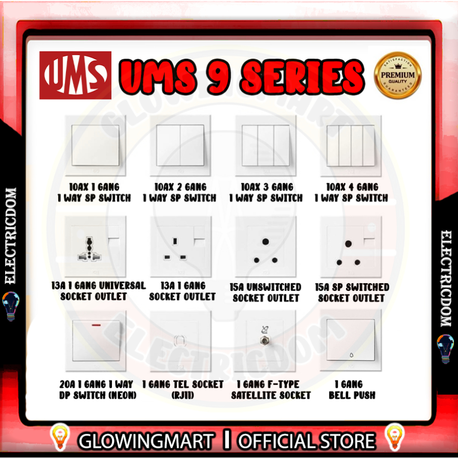 UMS Switches 9 Series Switch & Socket Outlet / Switches UMS SUIS SOKET ...