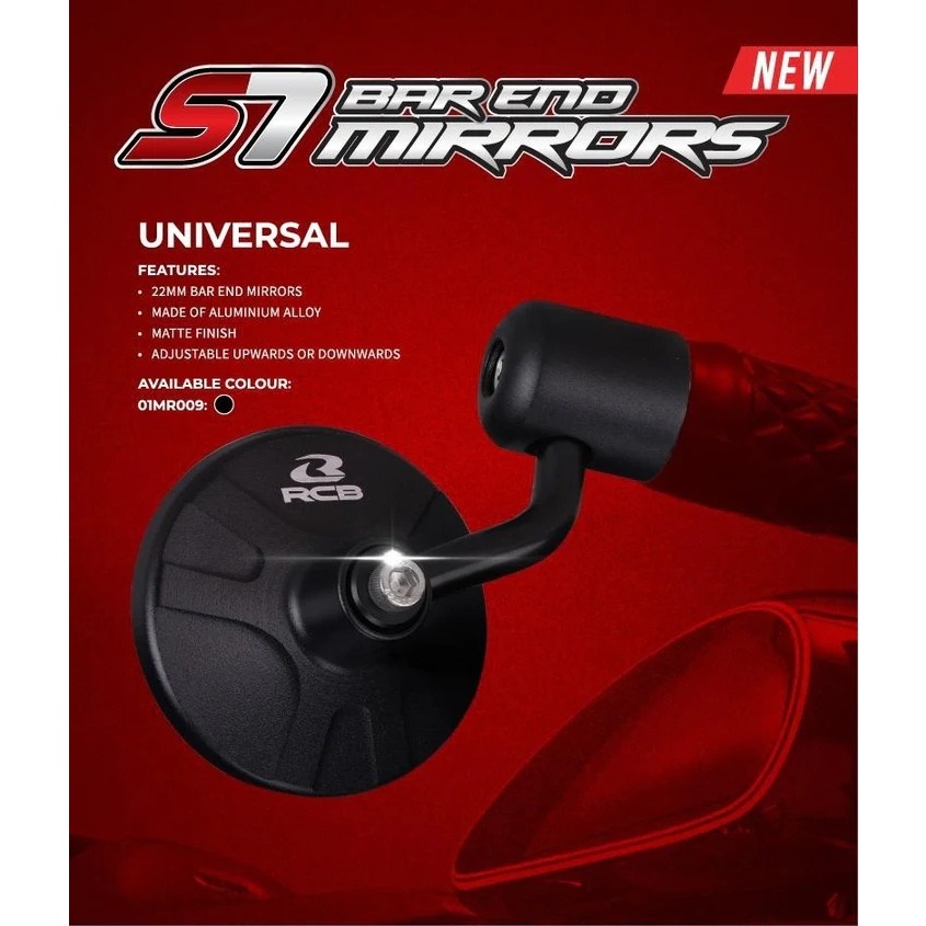 RCB Balancer Side Mirror End Bar Round Bulat Universal Y15 V1 V2 Y16 ...