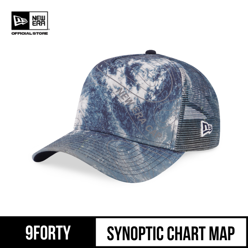 New Era 9FORTY Trucker Synoptic Chart Map Navy Snapback Cap | Shopee ...