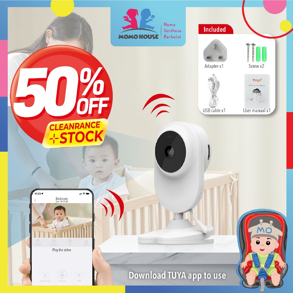 Wireless Baby Monitor Night Vision Camera 2 Way Talk Lullaby Tuya Phone ...