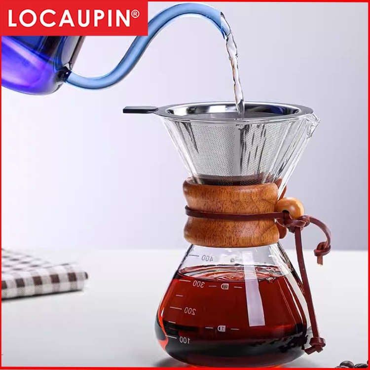 Locaupin Coffee Maker Set , Heat Resistant Glass Carafe Hand Drip ...