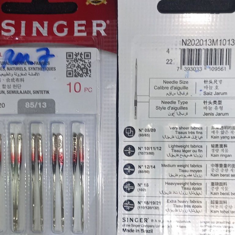 SINGER PORTABLE SEWING MACHINE NEEDLE 2020 85/13 | Shopee Malaysia