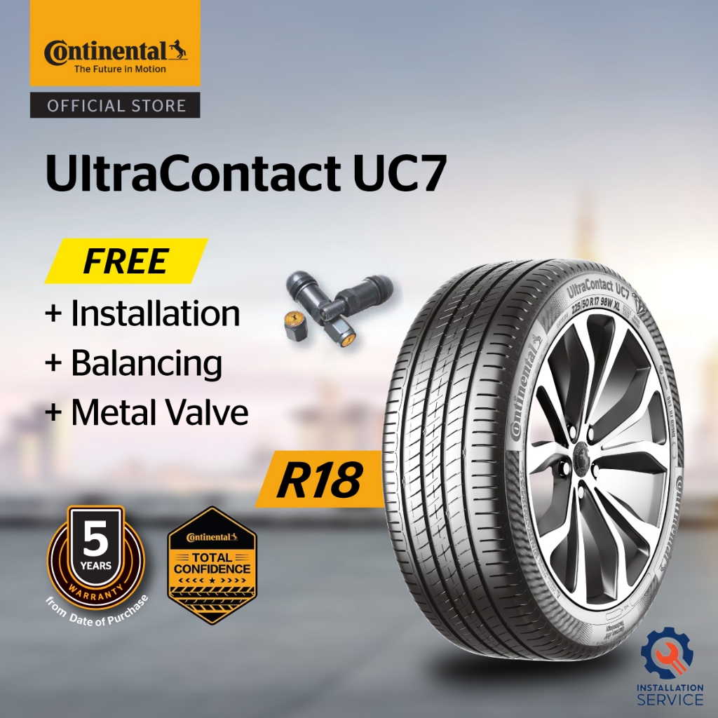 Continental UltraContact UC7 R18 245/50 235/50 225/45 275/45 (with installation) | Shopee Malaysia