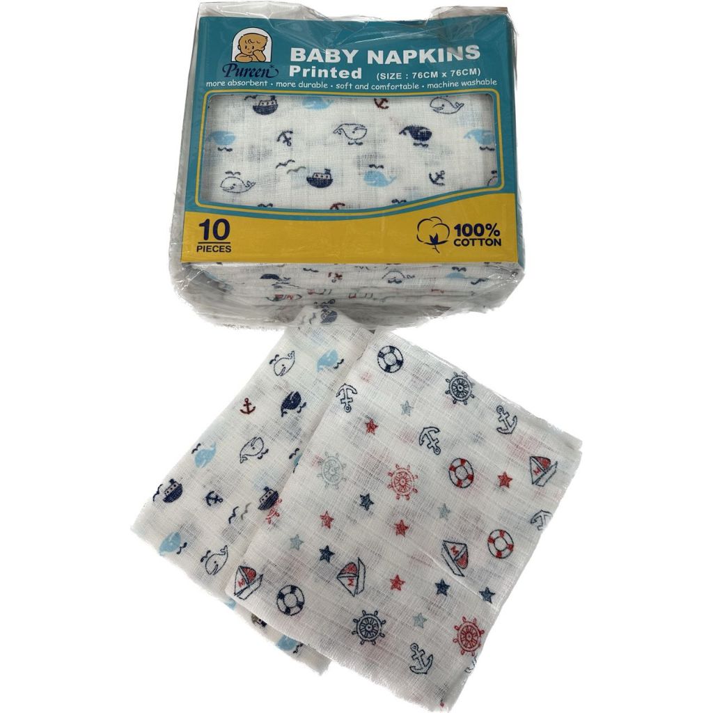PUREEN BABY NAPKIN PRINTED NP 07 10PCS Shopee Malaysia