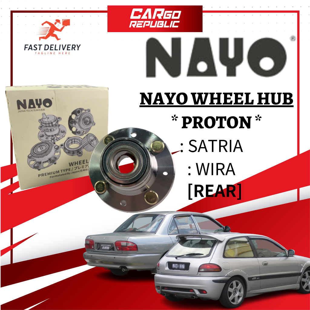 Proton Wira Satria Rear (Belakang) Nayo Wheel Bearing hub Quality ...