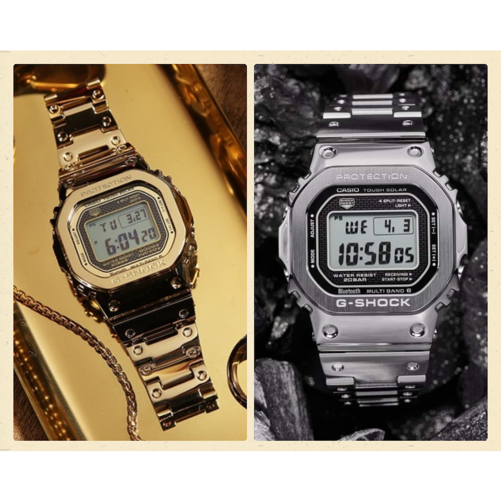 Steel watch GMW B5000 Silver Black Gold DW 5600 steel G shock steel DW ...