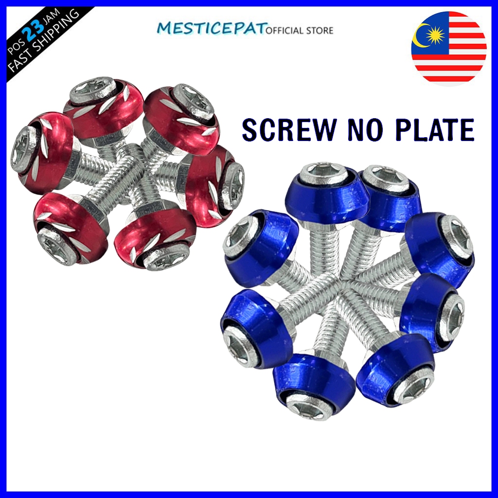 M6 NUMBER PLATE SCREW MOTOR ALLEN KEY NUT SKRU LESEN PLATE MOTORCYCLE ...