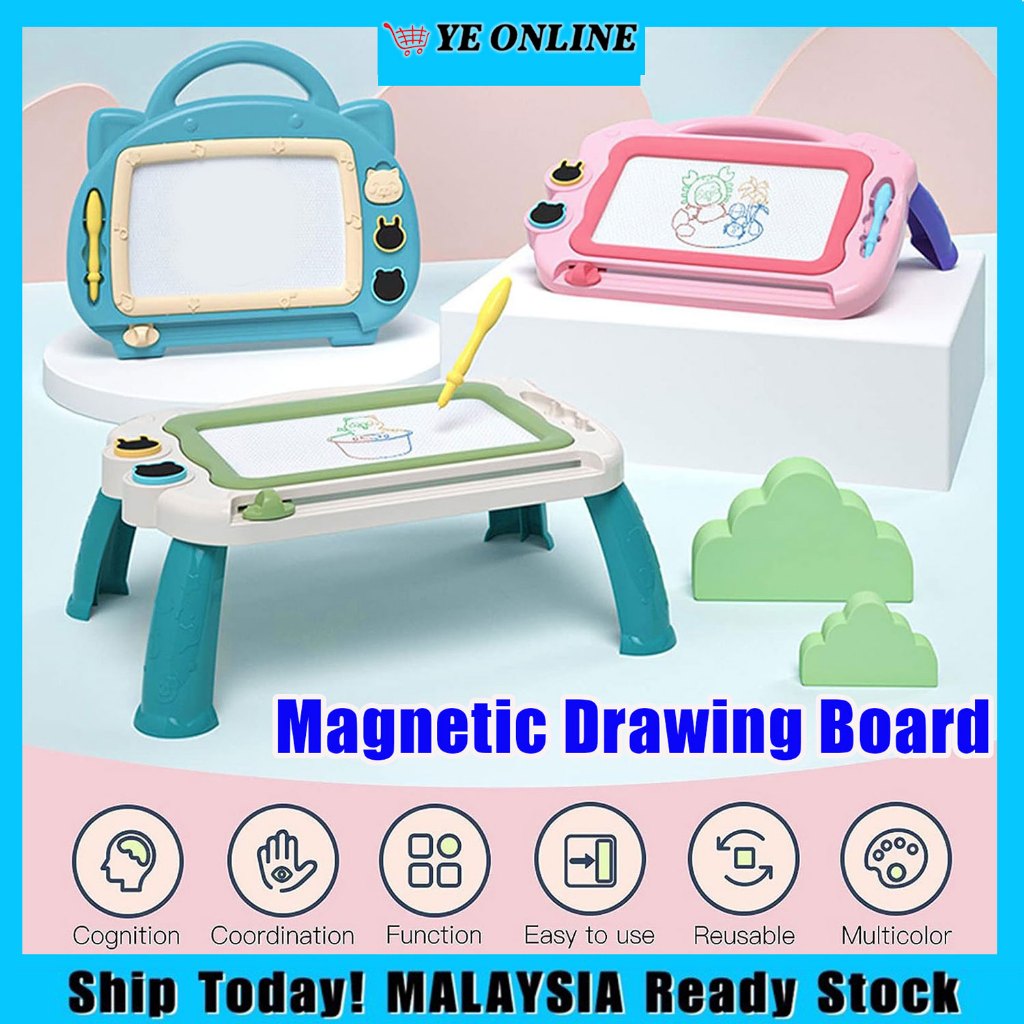 2 In 1 Magnetic Colorful Doodle Board Erasable Colorful Drawing Doodle ...