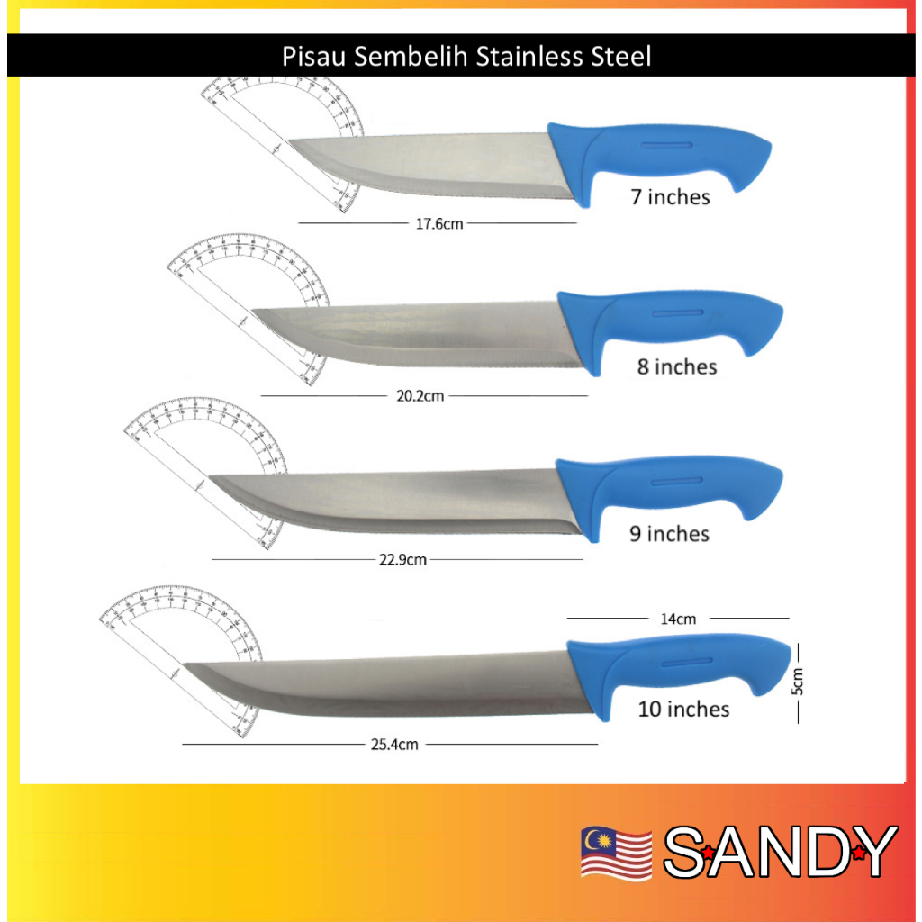 Stainless Steel Butcher Knife For Slaughter Meat Knives Pisau Sembelih ...