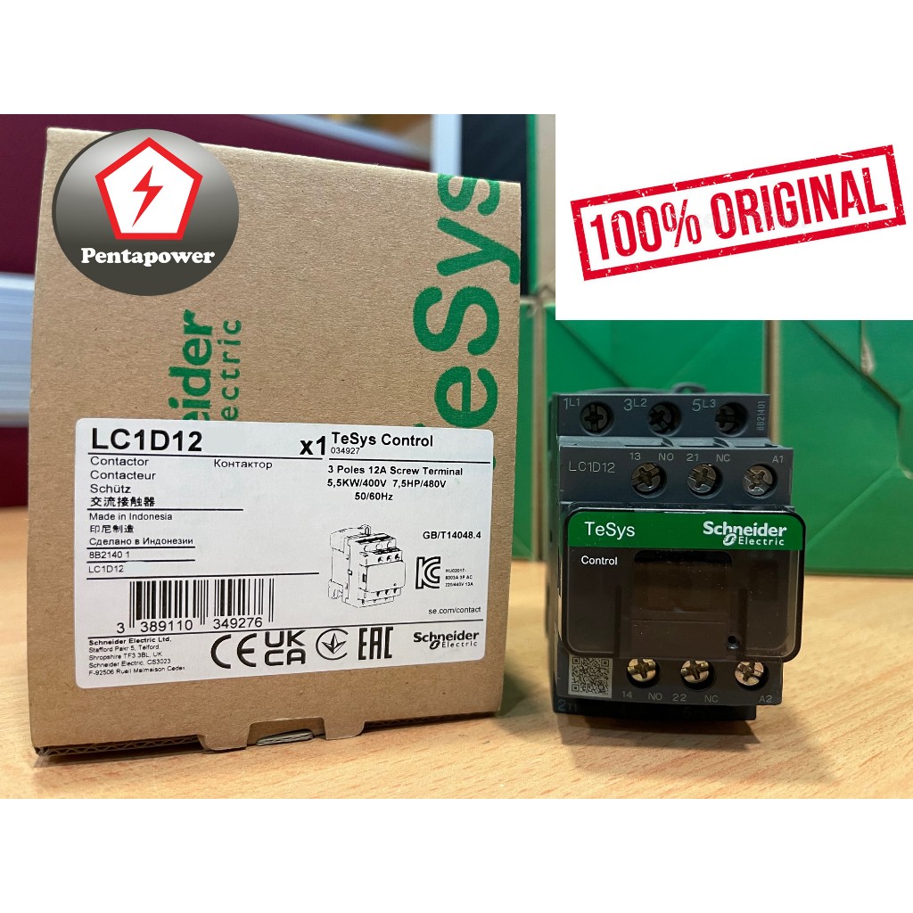 SCHNEIDER LC1D12 CONTACTOR 12AMP 3POLE (AC) LC1D12B7 LC1D12D7 LC1D12E7 ...