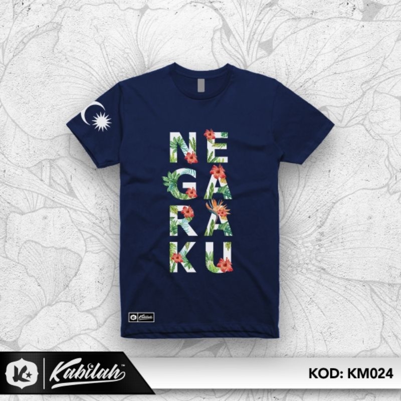 (KM024) NEGARAKU FLORAL FONT // T-shirt Cotton, Jersey, Short & Long ...
