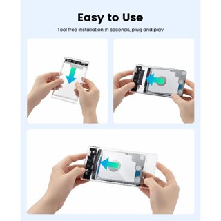 External Hard Disk Case 2.5 inch Free SATA to USB 3.0 Cable Transparent ...