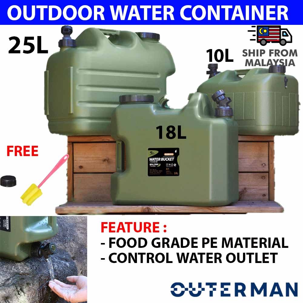 OUTERMAN 18L Outdoor Water Bucket Portable Water Tank Container With ...