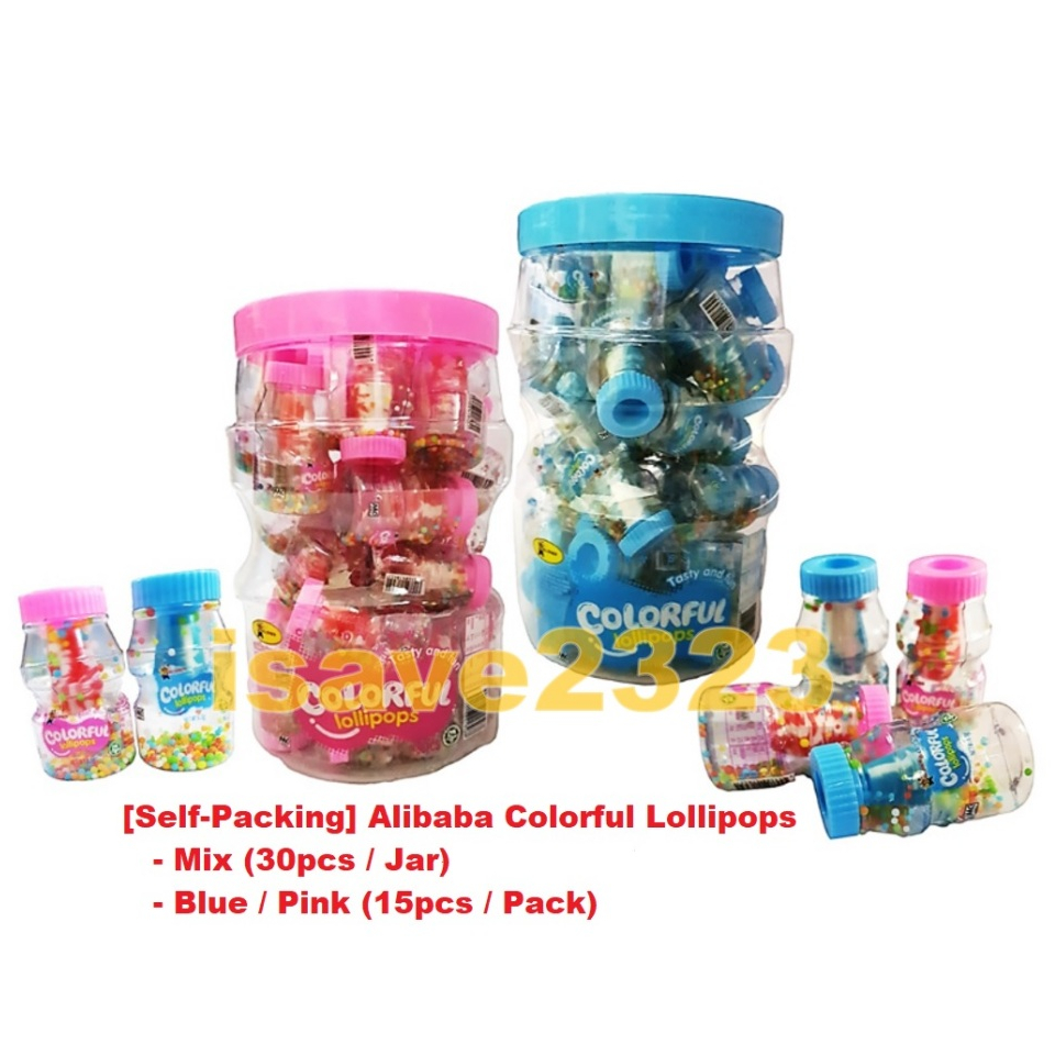 [Self-Packing] Alibaba Colorful Lollipops Candy (15pcs / 30pcs) - Blue ...