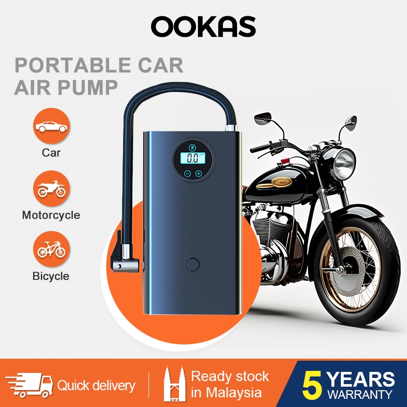 Portable Air Pump Tyre pam tayar kereta motor Car/Motorcycle/Bicycle ...