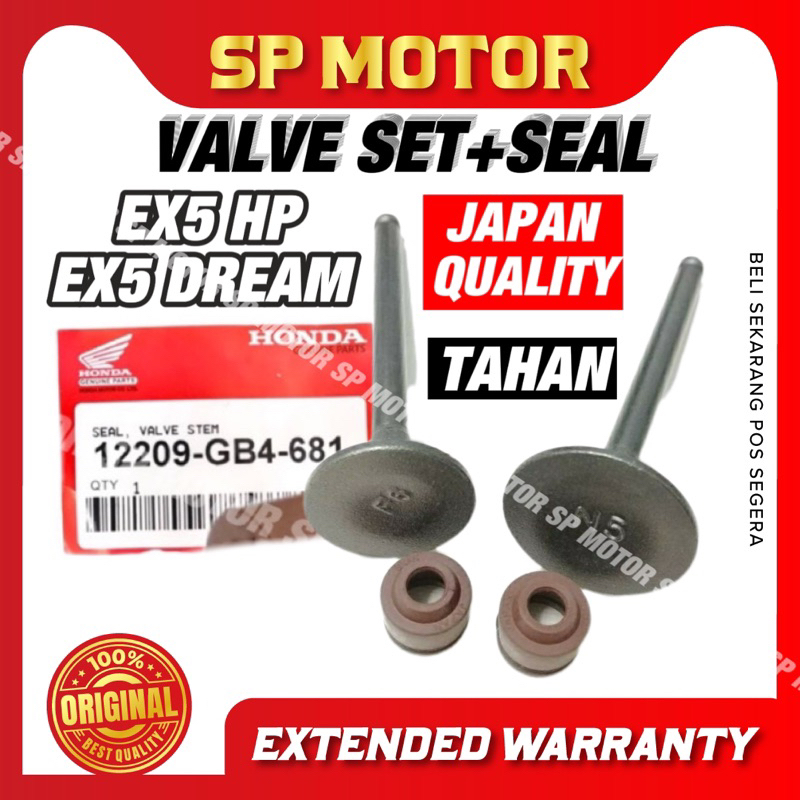 HONDA EX5 HIGH POWER / EX5 DREAM VALVE SET VALVE IN EX VALVE SEAL JAPAN HIGH CLASS QUALITY DREAM ...