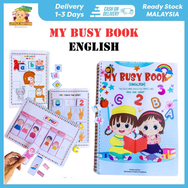 MY BUSY BOOK |Velcro Tape | 15 Pages Of Fun Activities | Shopee Malaysia