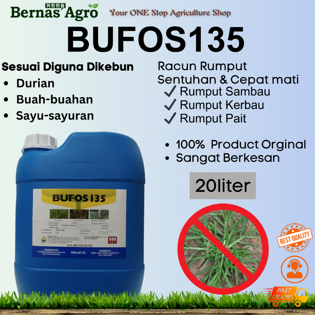 Bufos 135 Glufosinate Ammonium 13.5% Racun Rumput Samabu Cepat Mati ...