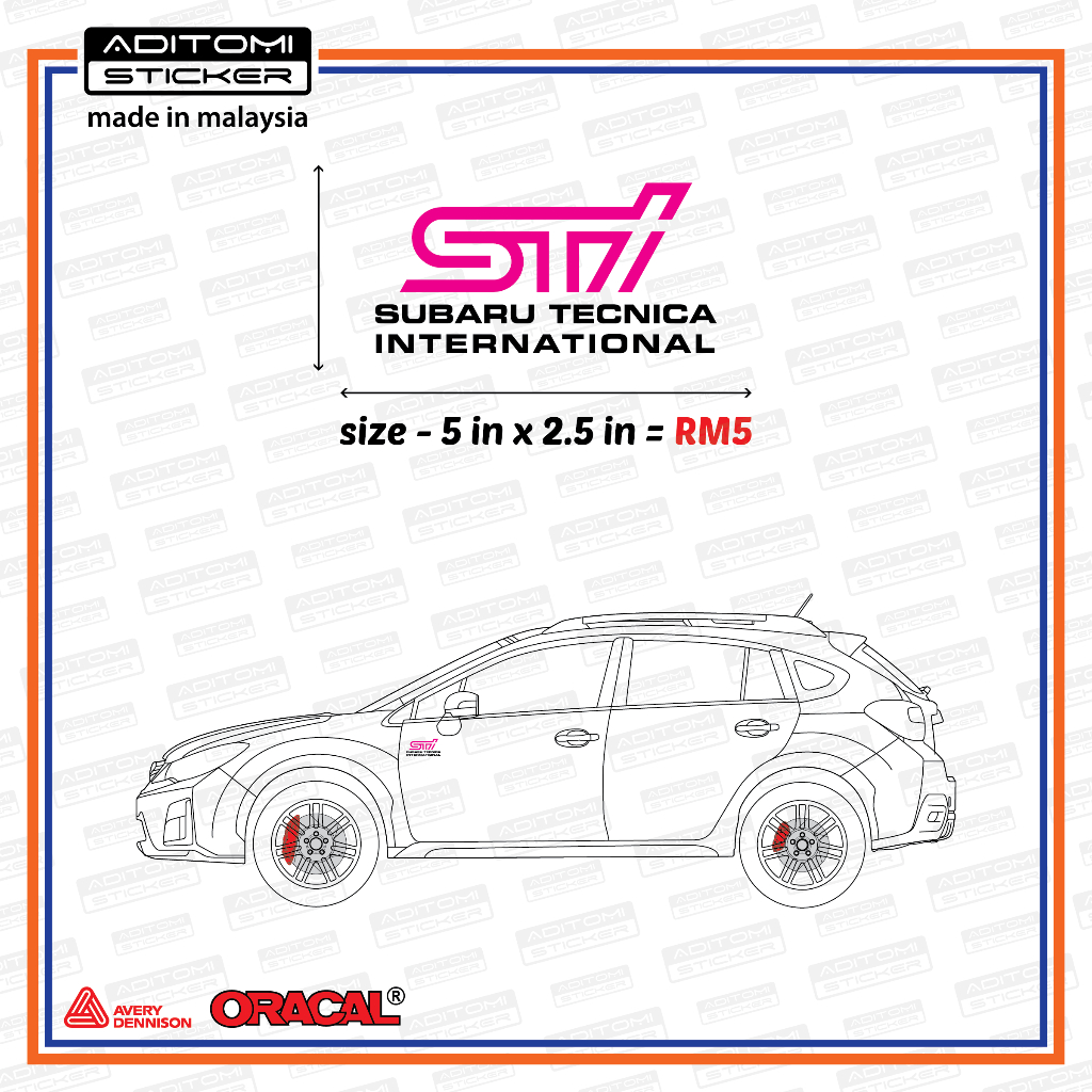 Subaru STI Tecnica International v1 die cut sticker | Shopee Malaysia