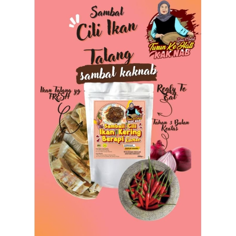 SAMBAL CILI IKAN KERING BERAPI BY KAK NAB +-200g | Shopee Malaysia