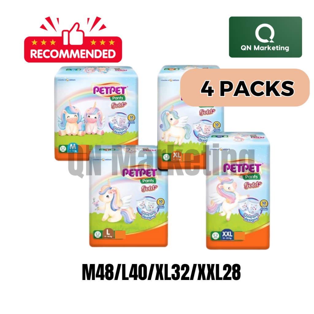 PETPET Pants Gold+ Unicorn Jumbo Pack - M48/L40/XL32/XXL28 (4 Packs ...