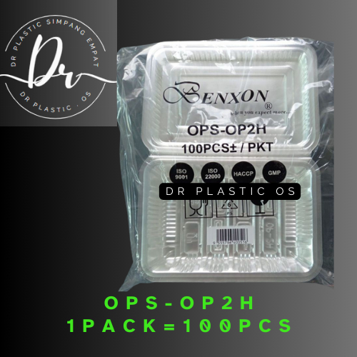 OPS-OP2H 100PCS,BENXON DISPOSABLE PLASTIC CONTAINER,BEKAS KUIH | Shopee ...