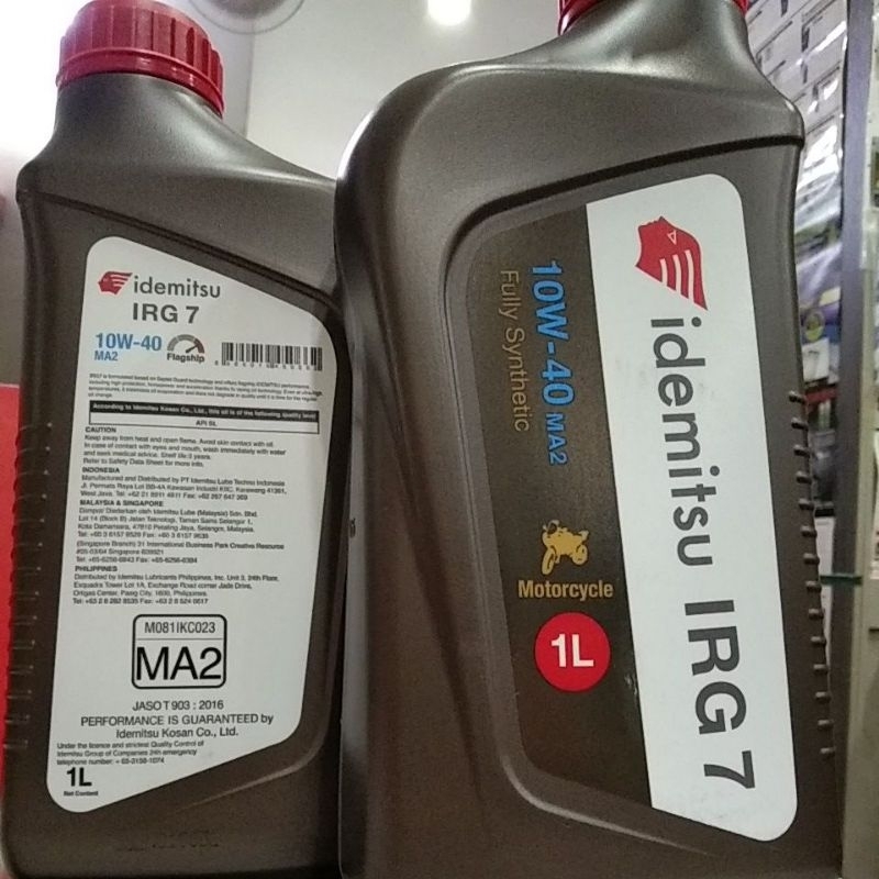 idemitsu IRG7 Fully Synthetic 10w40 MA2(1L) | Shopee Malaysia