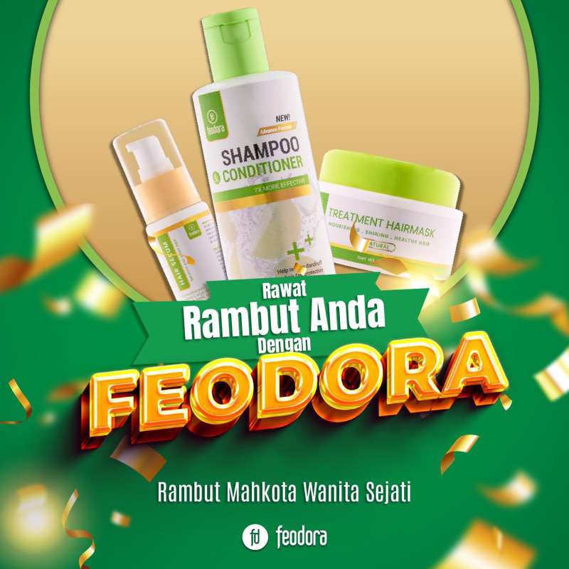 🔥 FEODORA SHAMPOO & CONDITIONER + FEODORA SERUM RAMBUT 🔥 | Shopee Malaysia