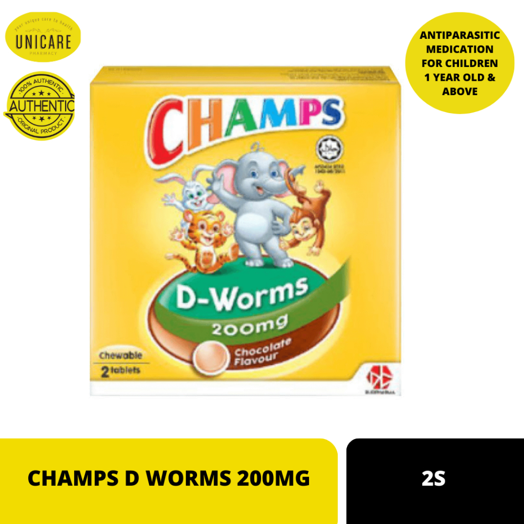 CHAMPS D WORMS 200MG TABLETS 2S | Shopee Malaysia