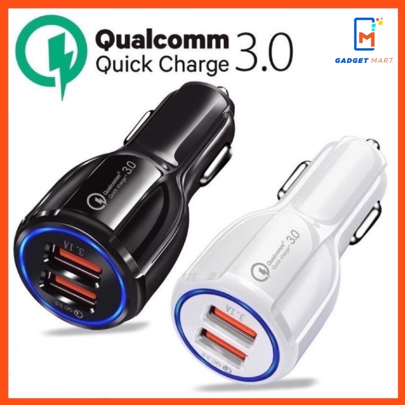 3.1A Car Charger Quick Charge 3.0 Universal Dual USB Fast Charging QC ...