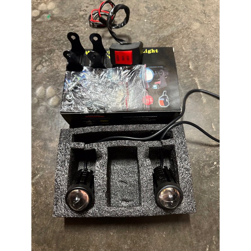 MOTORCYCLE MINI SPORT LIGHT SET LAMPU SPORT LIGHT HANDLE SWITCH ON OFF ...