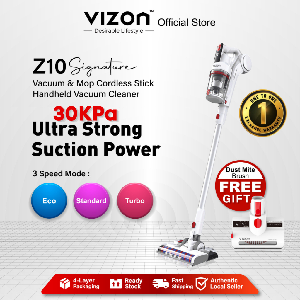 Vizon Z10 Light Weight Handheld Wireless/Cordless Stick Vacuum Cleaner ...