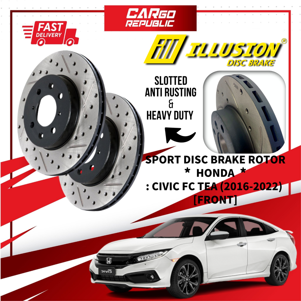 Illusion Sport Disc Brake Rotor Honda Civic Fc Tea (2016-2022) Front ...