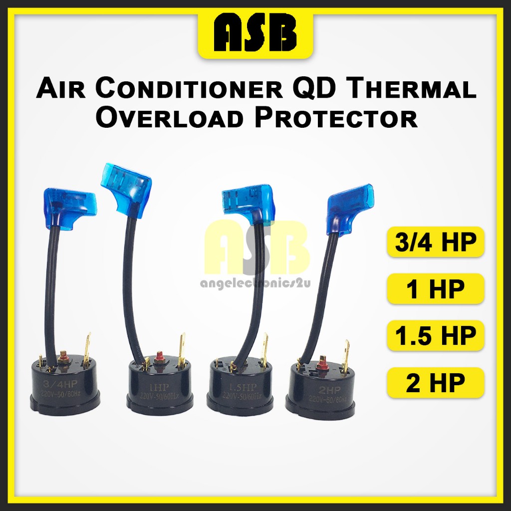 (1pc) Air Conditioner QD Thermal Overload Protector ( 3/4HP / 1HP / 1 ...