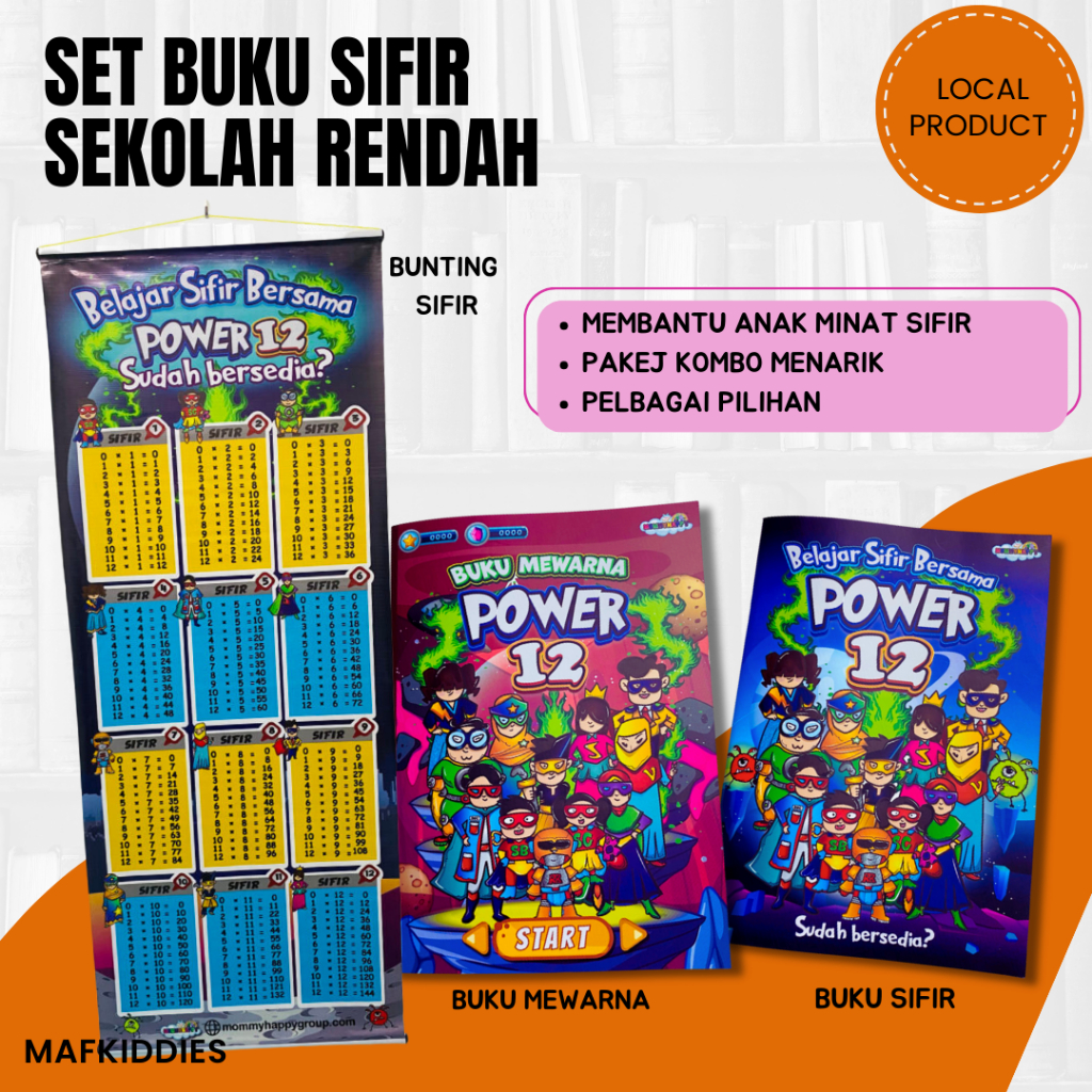 [ MOMMYHAPPY ] BELAJAR SIFIR BERSAMA POWER 12 [ Buku Sifir, Buku ...