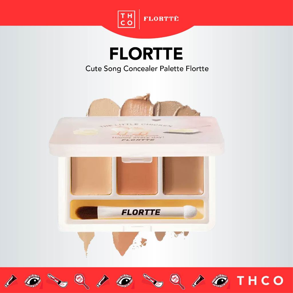 FLORTTE Cute Song Concealer Palette 花洛莉亚可爱颂系列三色遮瑕膏 | Shopee Malaysia