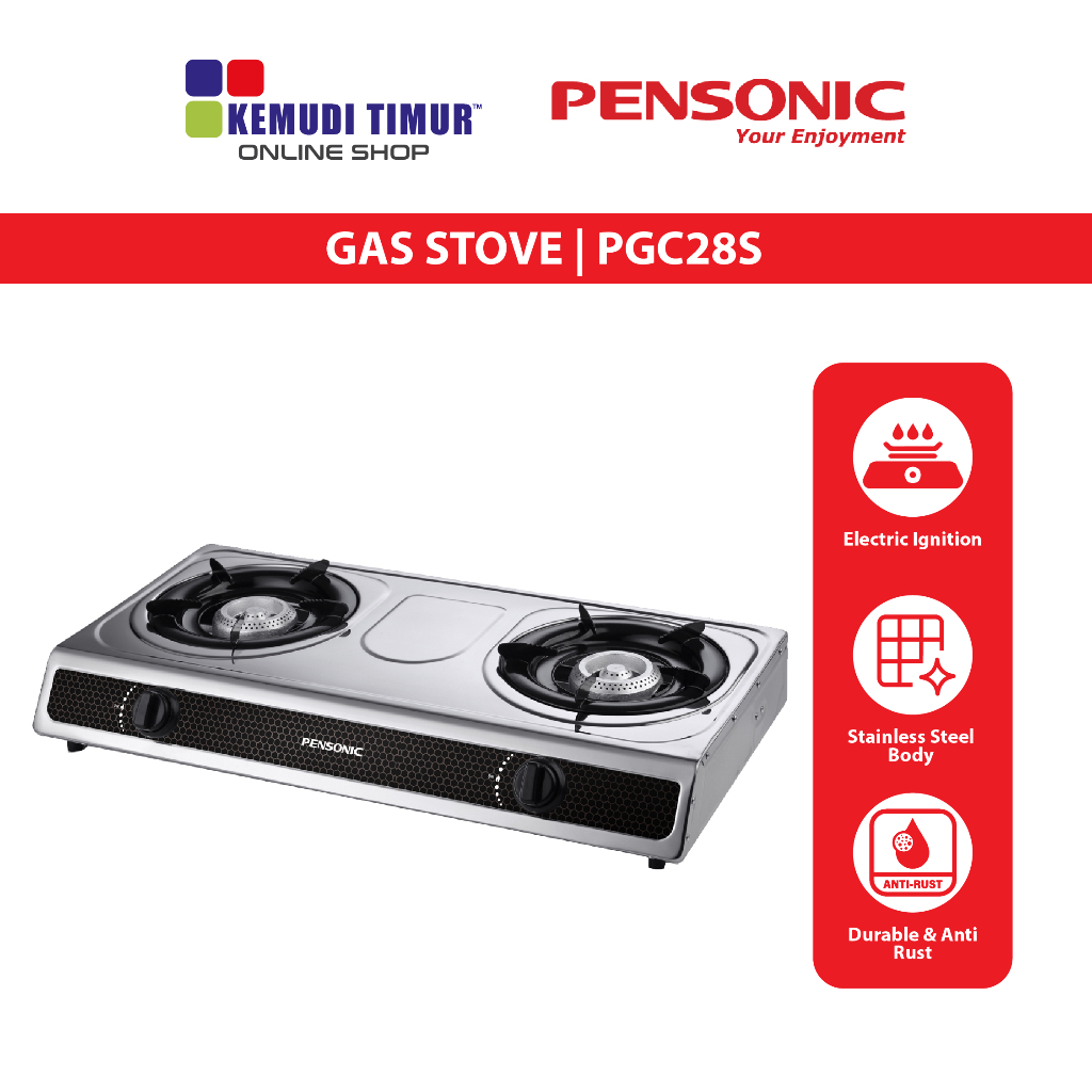 PENSONIC GAS COOKER 2 BURNER (Dapur Gas 2 Tuku) | PGC26N, PGC29N ...
