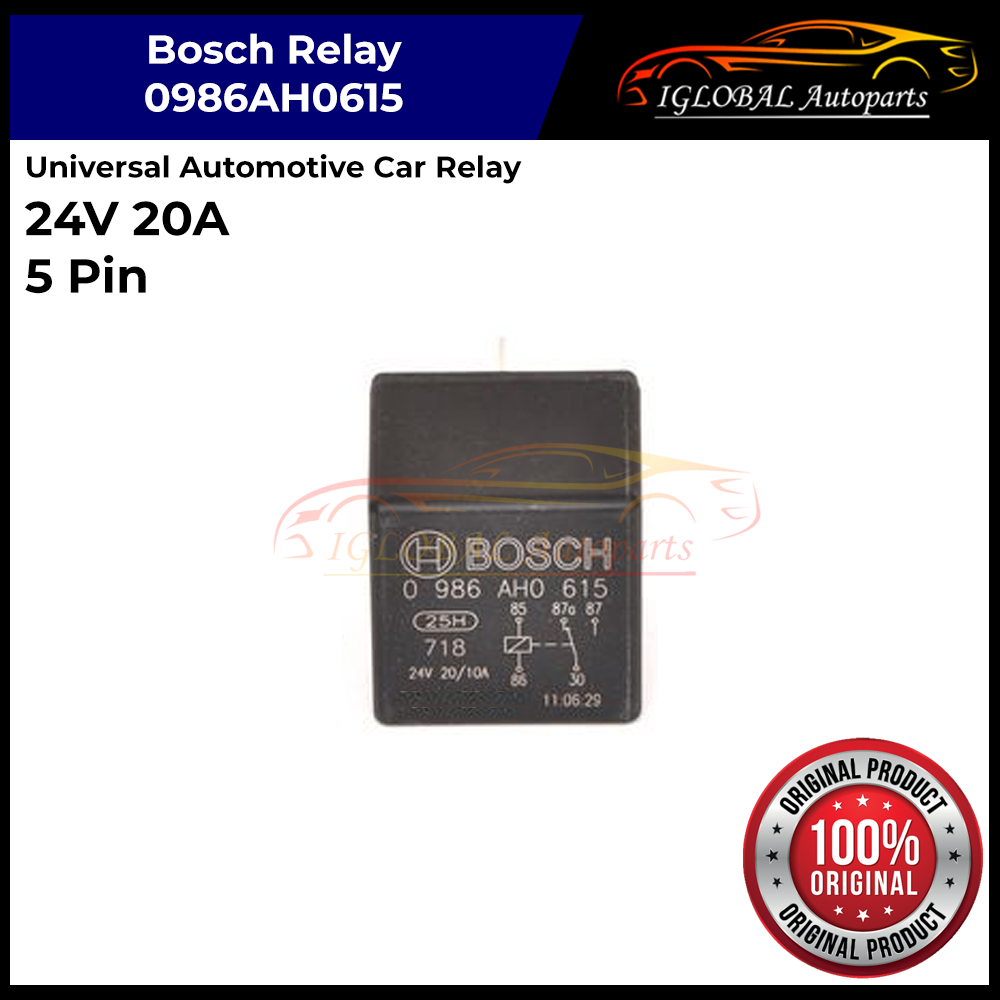 Bosch Universal Automotive Car Relay 24V 20A 5 Pin Bosch Relay - 0986AH0615 | Shopee Malaysia