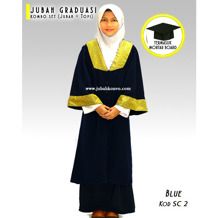 (GURU) JUBAH KONVO GRADUASI HALF SONGKET NAVY BLUE | Shopee Malaysia