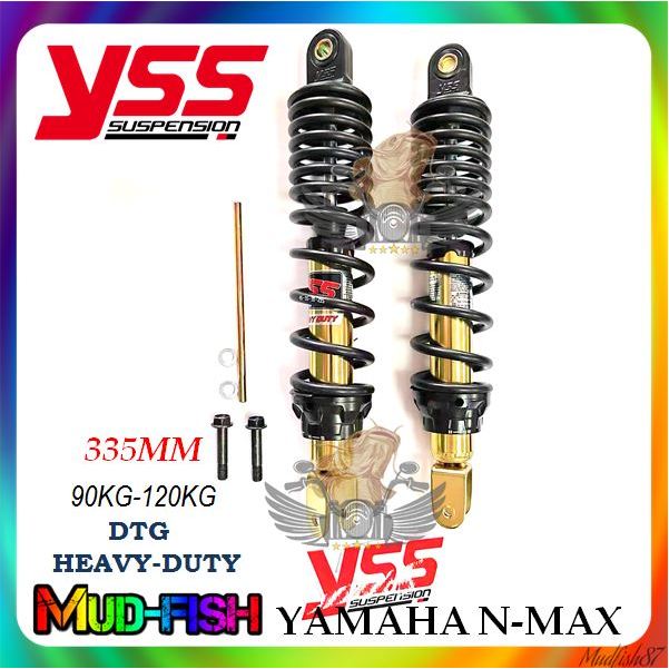 YSS YAMAHA N-MAX NMAX DTG HEAVY DUTY GAS SHOCK ABSORBER 335MM (BLACK ...