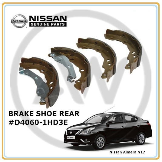 Original Nissan Almera N17 2013-2020 Rear Brake Drum Hub Shoe [1 set (LH+RH)] | Shopee Malaysia