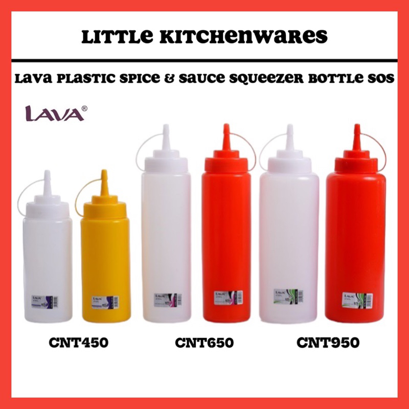 LAVA Plastic Spice & Sauce Squeezer Bottle LAVA Botol Perencah Rempah ...