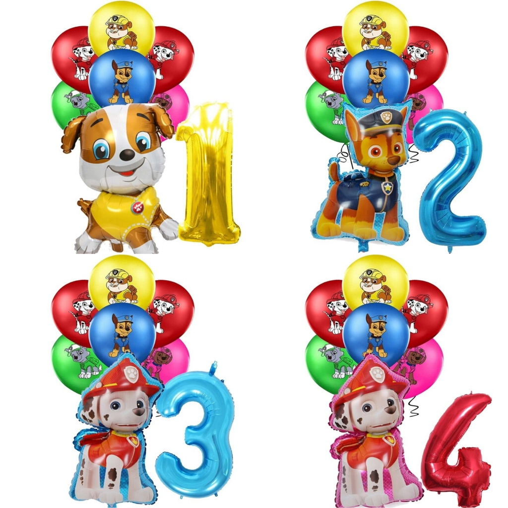 Paw Patrol The Mighty Dog Skye Chase Marshall Rubble Birthday Party Decoration Latex Foil ...