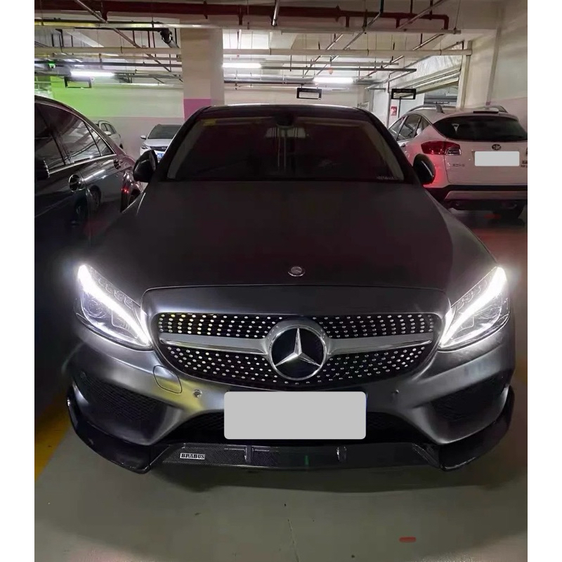 Mercedes W205 C180 C200 C250 C300 15-20 BRABUS Front lip Diffuser ...