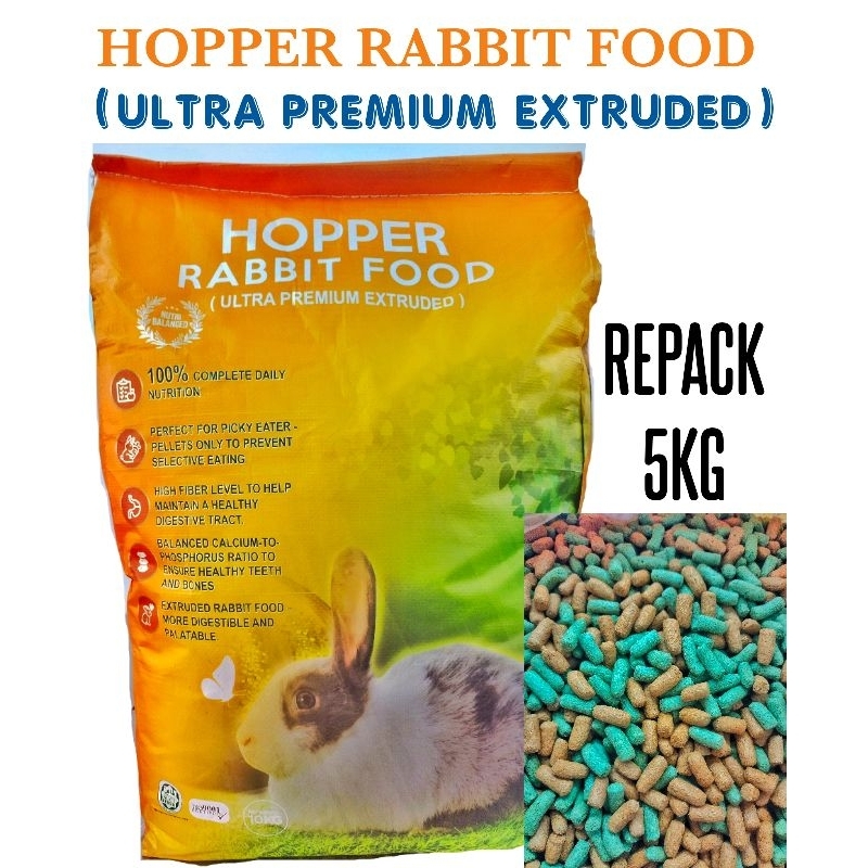 ULTRA PREMIUM RABBIT FOOD (REPACK 5KG)/ MAKANAN ARNAB BERKUALITI HOPPER ...