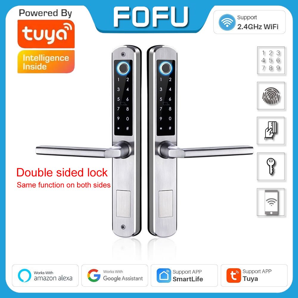 Waterproof Double-sided Gate Lock Fingerprint Lock APP TUYA LIFE ...