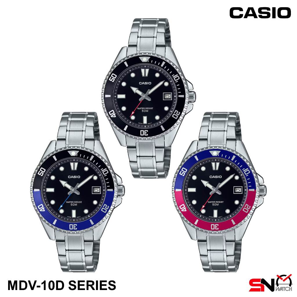 Casio Duro Series MDV-10 MDV-10D Date Display Stainless Steel Band ...